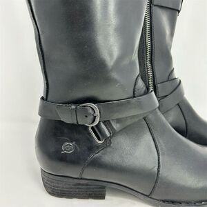 Born | Shoes | Born Black Leather Kneehigh Boots Size 95m Double Buckle ...